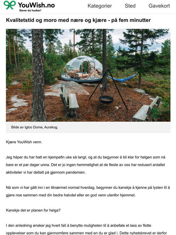 Youwish: Kvalitetstid med en du er glad i? Vi har de perfekte ...