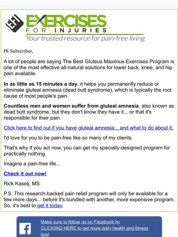 Exercises For Injuries: Do you have gluteal amnesia (dead butt syndrome ...