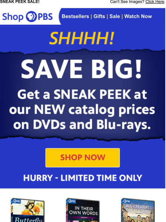 Shop.PBS.org: Get a SNEAK PEEK at Catalog Prices! | Milled
