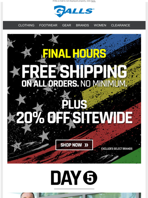 Galls: It all ships for FREE >> Final Hours! | Milled