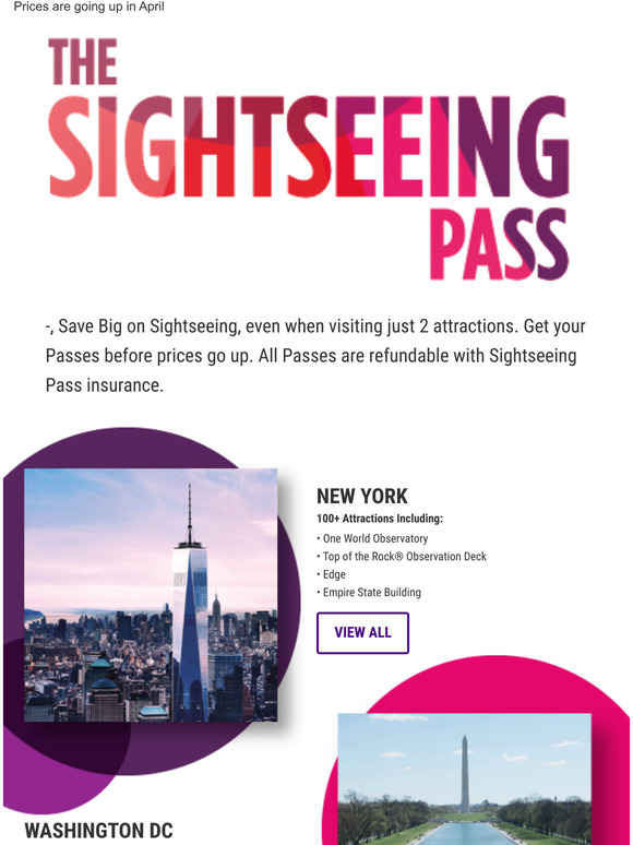 Sightseeing Pass: -Explore Attractions in NYC, Washington DC, Nashville and many more | Milled