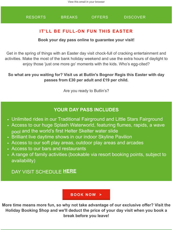 Butlins: Visit us for the day this Easter | Milled