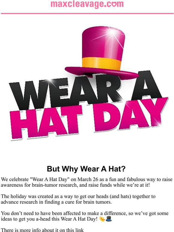 MaxCleavage: Happy "Wear A Hat Day" | Milled
