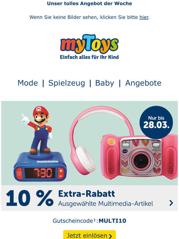 myToys.fr : tout l'univers de l'enfant: - 10% auf ausgewhlte Multimedia-Artikel! | Milled