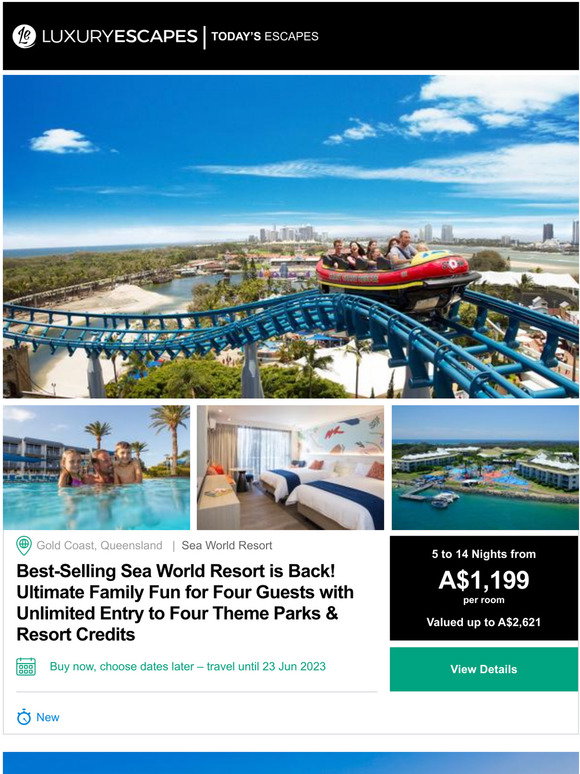 Luxury Escapes: Best-Selling Sea World Resort is Back! Family Fun for 4 ...