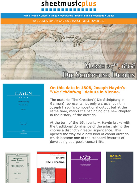 Sheet Music Plus: Which Famous Oratorio debuts this day in 1808 in ...