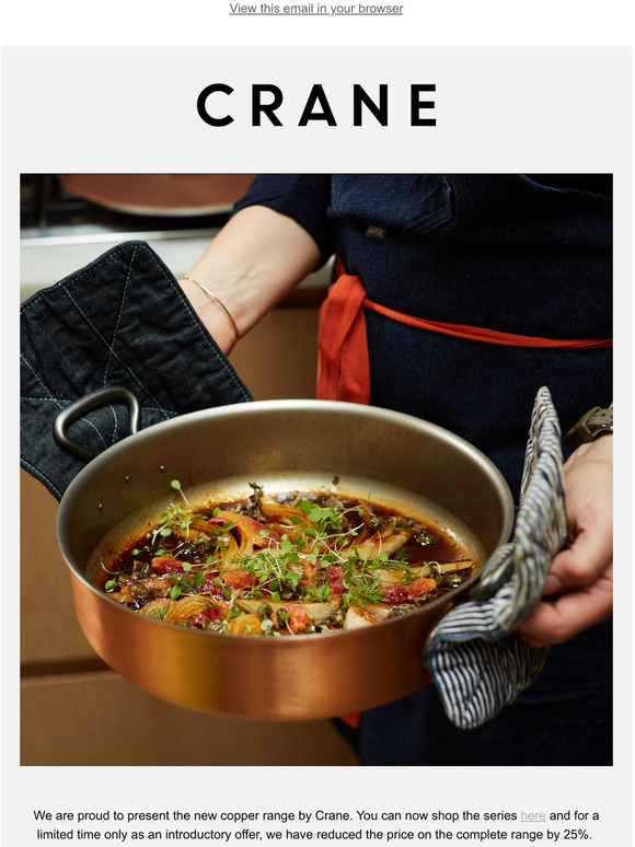 Crane Cookware: Introducing The Copper Range by Crane Cookware | Milled