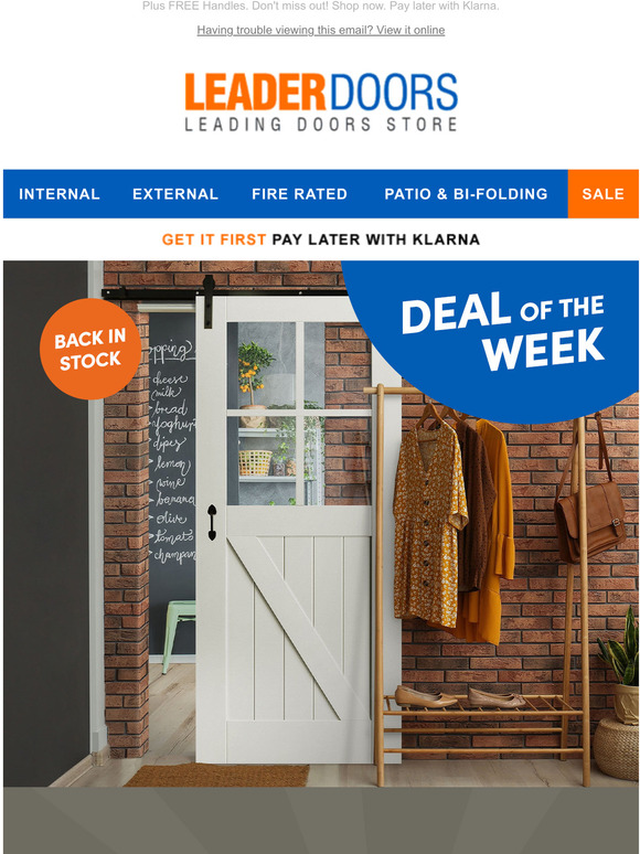 Leader: WEEKLY DEAL | White Primed Doors with Industrial Sliding Track ...