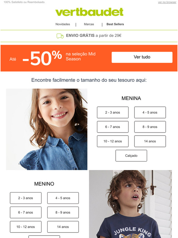 Vertbaudet: Encontre o tamanho do seu pequenote aos melhores preos at ...