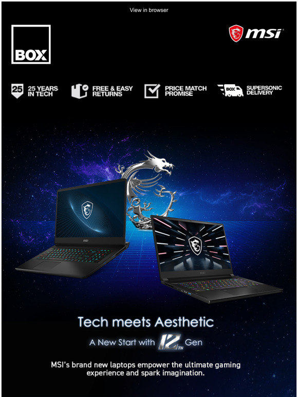 Box: A New Start with Intel 12th Gen - Shop MSI Stealth & Vector Gaming ...