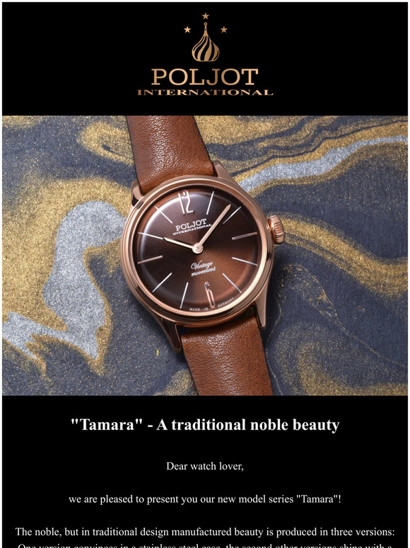 Poljot: New model series "Tamara" now available - Poljot International ...