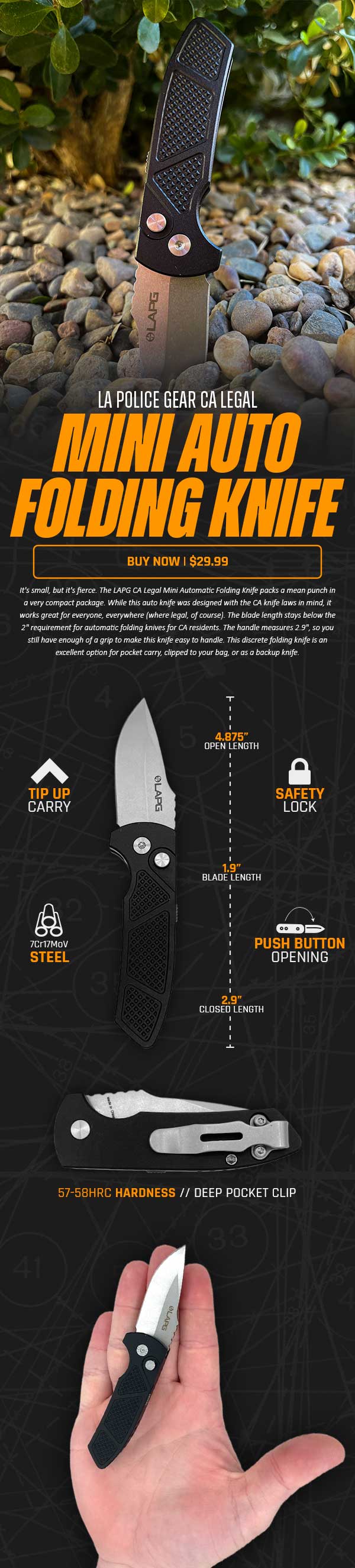 LA Police Gear: This just in - LAPG Mini Full Auto Knife! | Milled