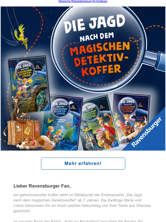 Ravensburger.de: Die Jagdnach dem magischen Detektivkoffer geht weiter ... Ravensburger.de: Die Jagdnach dem magischen Detektivkoffer geht weiter ...