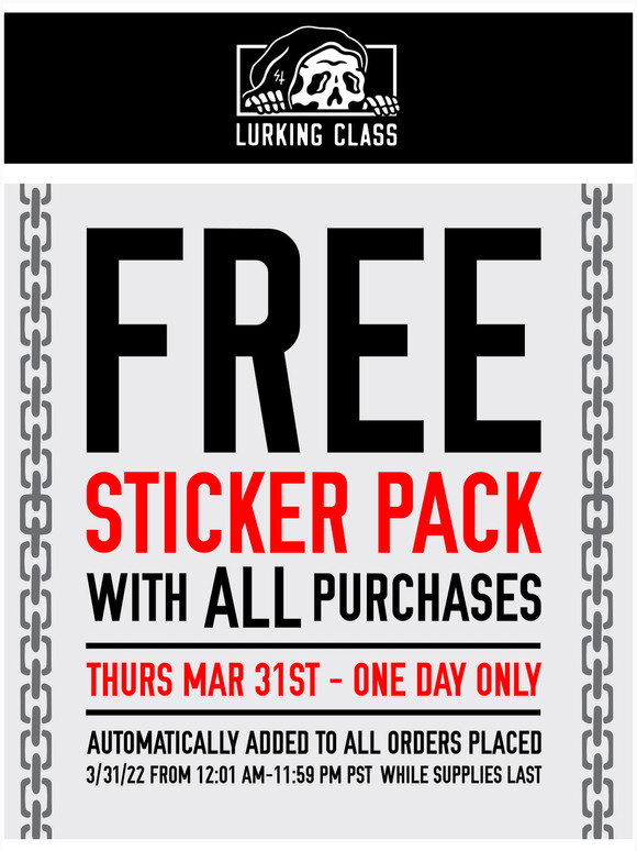 Lurking Class: FREE STICKER PACK included with ALL orders | Milled