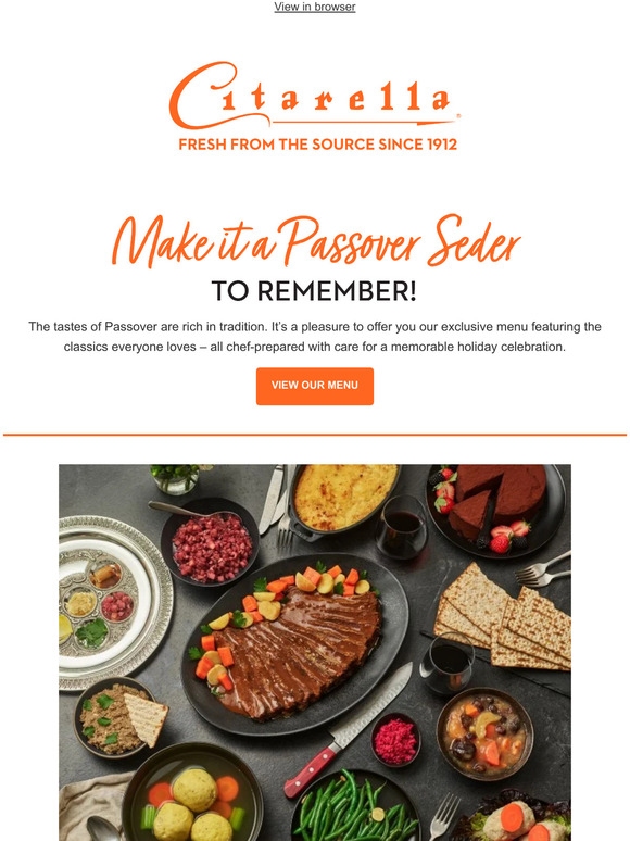 Citarella: Enjoy a Chef-Prepared Passover Seder | Milled