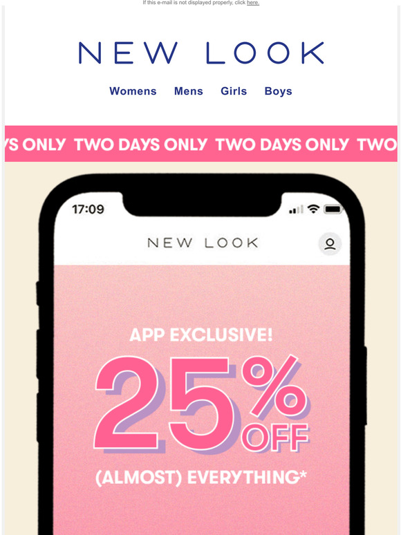 New Look Email Newsletters: Shop Sales, Discounts, and Coupon Codes