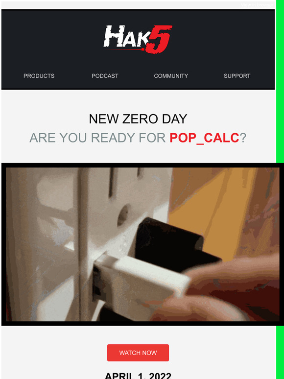 Hak5: NEW ZERO DAY! Are you ready for POP_CALC? | Milled