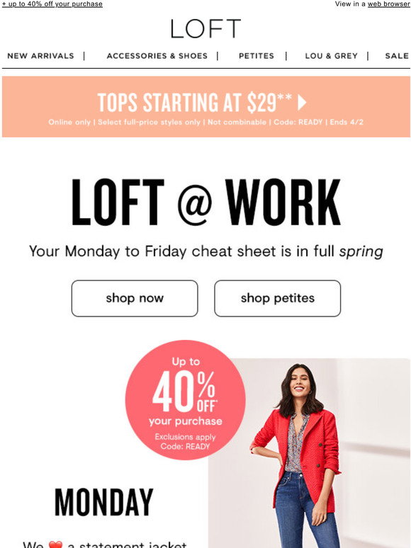 Loft Email Newsletters: Shop Sales, Discounts, and Coupon Codes