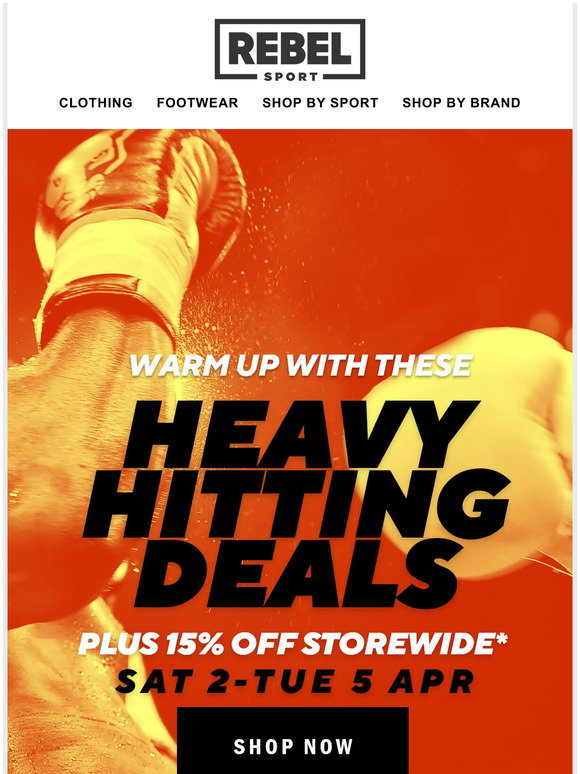 Rebel Sport: Warm up with 15% off STOREWIDE! | Milled