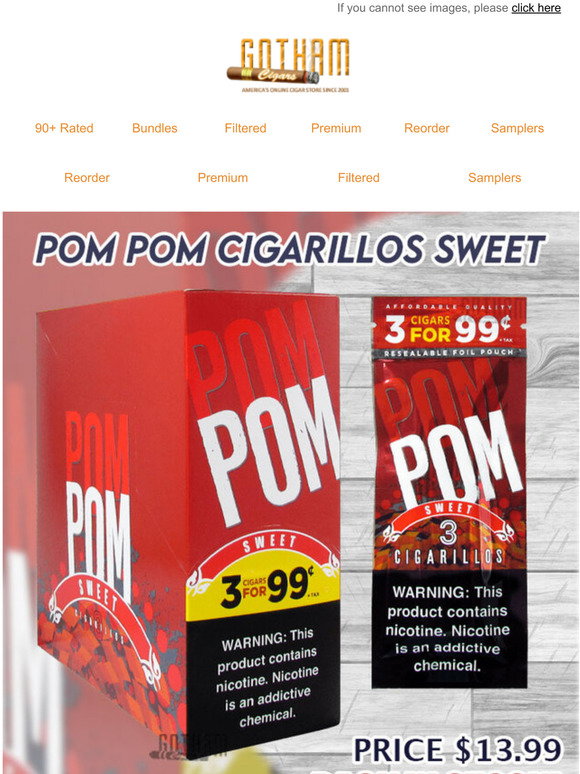 Gotham Cigars: Pom Pom Sweet Cigarillos Back in Stock! | Milled