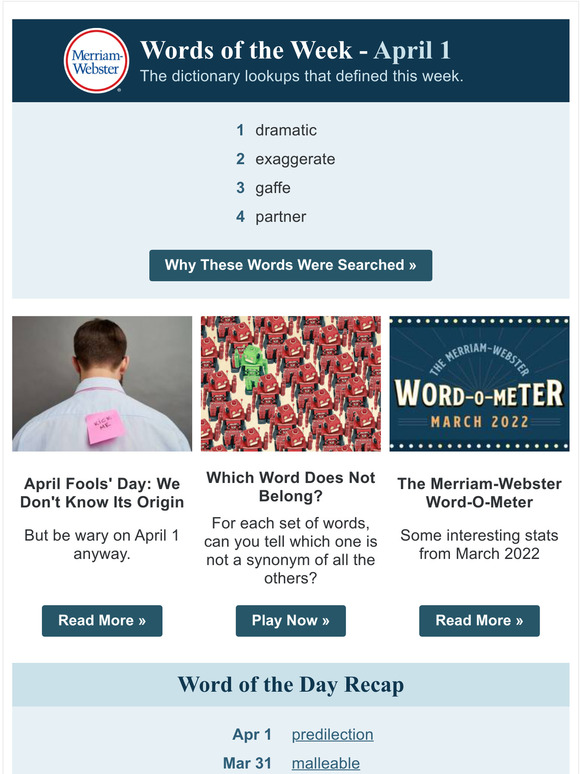 Merriam-Webster: Words of the Week: dramatic, exaggerate, and more | Milled