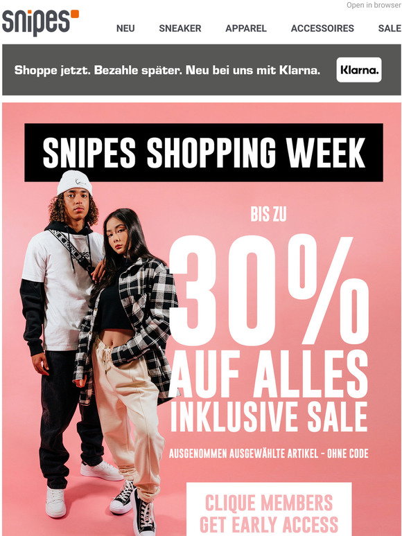 Snipes.Com: Pre-Access zur SNIPES Shopping Week! | Milled