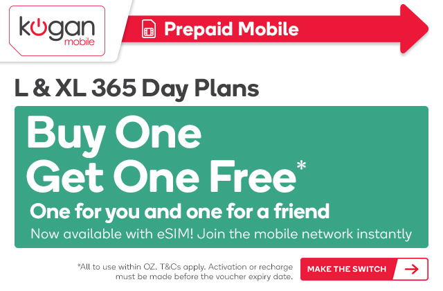 Kogan: LAST CHANCE: Buy 1 Get 1 Free on Kogan Mobile L & XL 365 Day Plans* | Milled