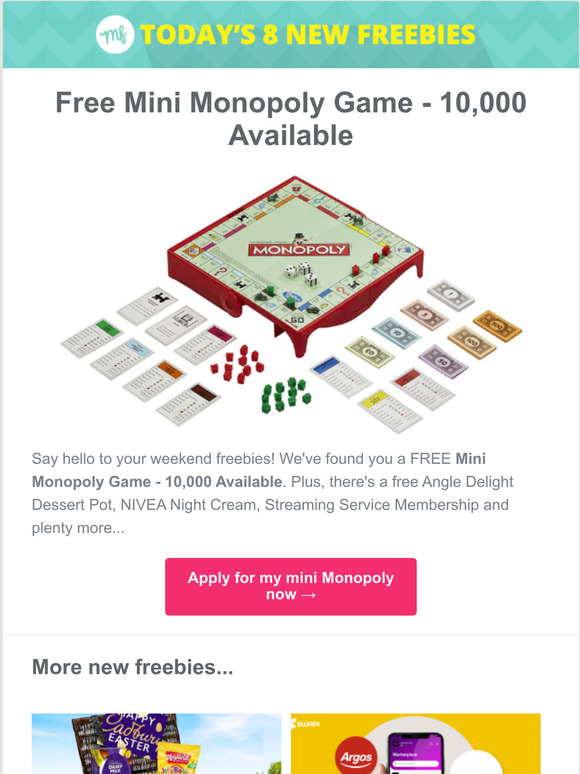 MagicFreebies: Free Mini Monopoly Game - 10,000 Available | Milled