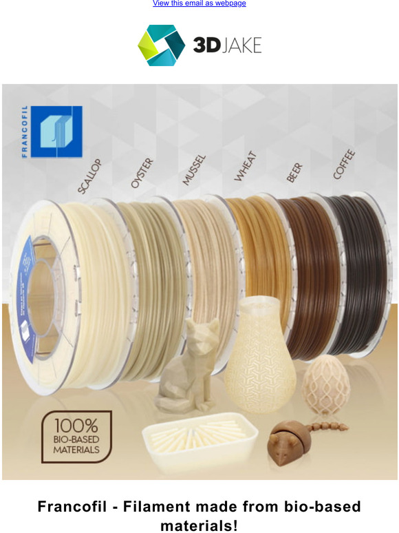 3DJake: NEW: Francofil - Filament made from bio-based materials! | Milled