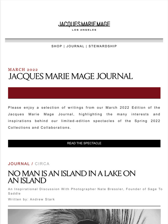 Jacques Marie Mage: Jacques Marie Mage Journal, March 2022 | Milled