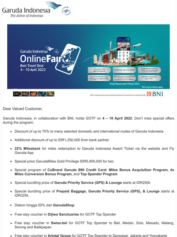 Garuda Indonesia: Save more up to 70% in GOTF 2022! | Milled