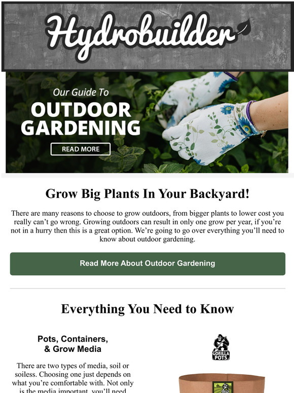 Hydrobuilder: Everything You'll Need to Know About Growing Outdoors ...