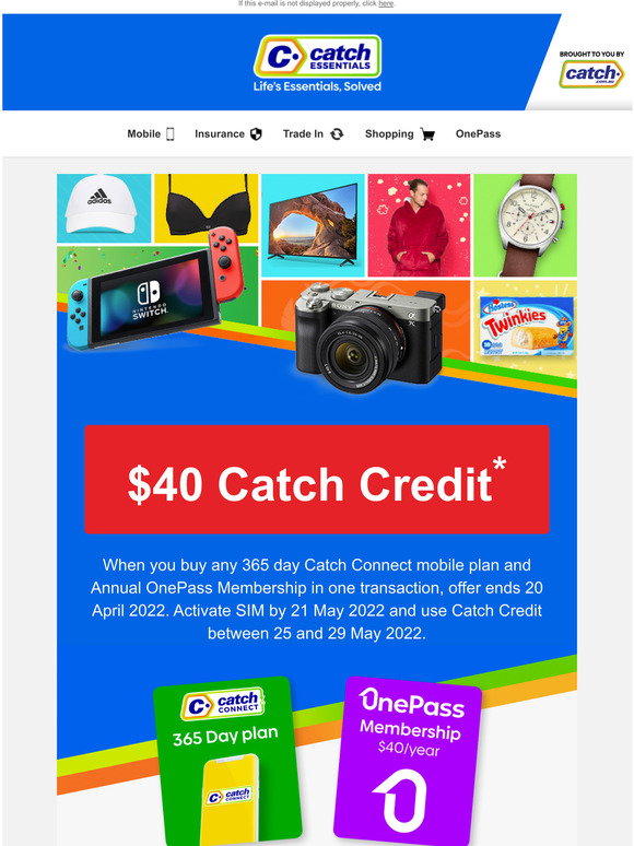 Catch: Get $40 Catch Credit with Catch Connect and OnePass | Milled