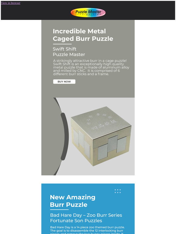 Puzzle Master: -Complex Metal Burr Puzzle from Puzzle Master | Milled