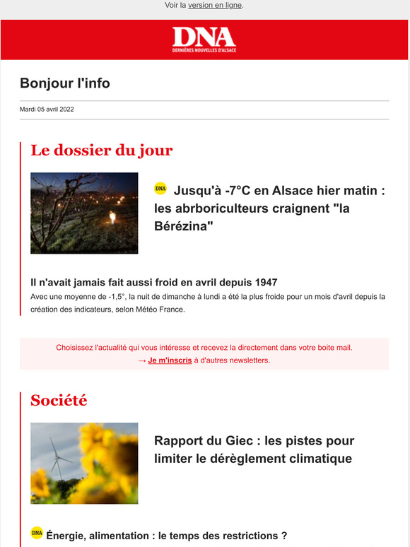 Dernières Nouvelles d'Alsace - DNA: La Matinale des DNA | Milled