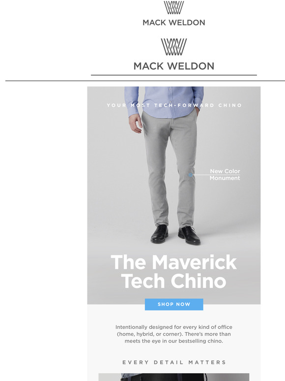Mack Weldon: New color drop: Maverick Tech Chino. | Milled