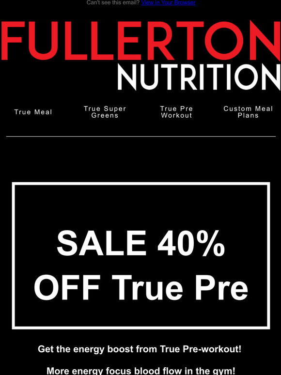 Fullerton Nutrition: 40% off! Fullerton Nutrition! Pre | Milled