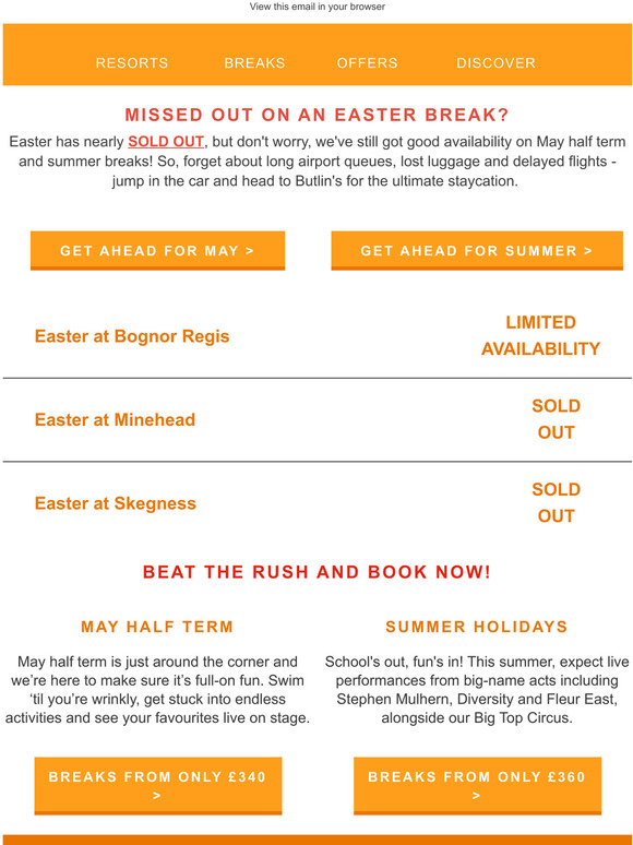 Butlins: Missed out on an Easter break? | Milled