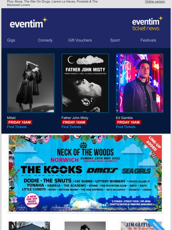 Eventim: Mitski, Father John Misty, Ed Gamble, Perfume Genius, Jim ...