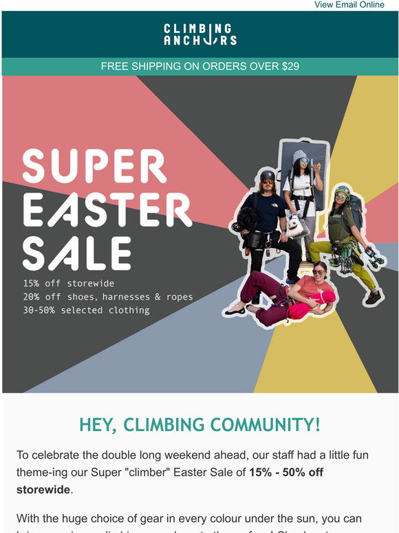 Climbing Anchors: Super *Climbing* Easter Sale | Milled