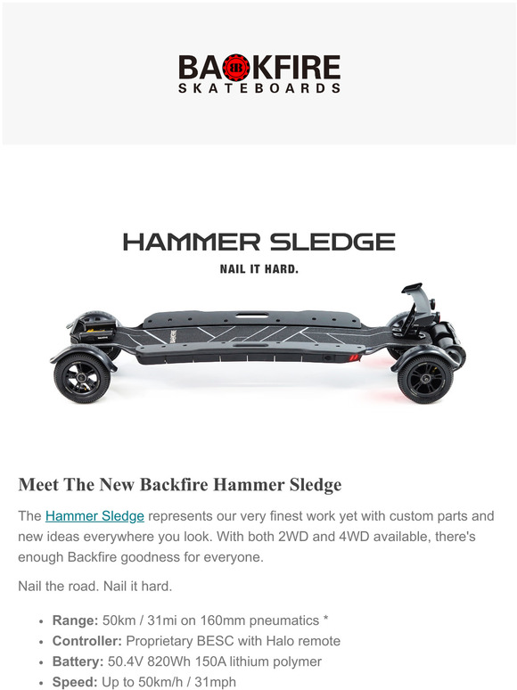 Backfire Boards: Meet The New Backfire Hammer Sledge | Milled
