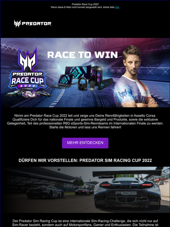 Acer: Race to Win, Nimm teil am Predator SIM Racing Cup 2022! | Milled