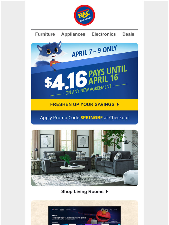 Rent-A-Center: Better Spring Into Action To Get This Offer | Milled