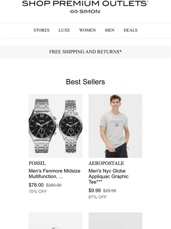 Shop Premium Outlets: Fossil Men's Fenmore Midsize Multifunction ...