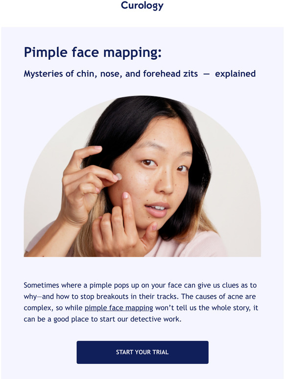 Curology: Face mapping: what zits on different parts of your face could ...