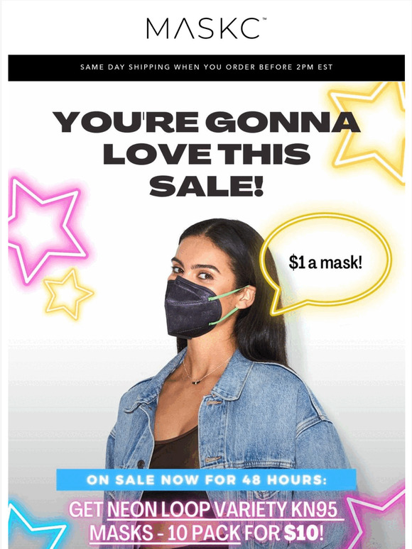 MASKC: NEON LOOPS KN95s NOW ON SALE | Milled