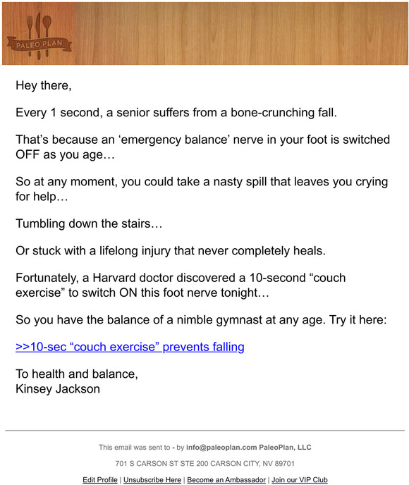 PaleoPlan: 10-sec couch exercise prevents falling | Milled