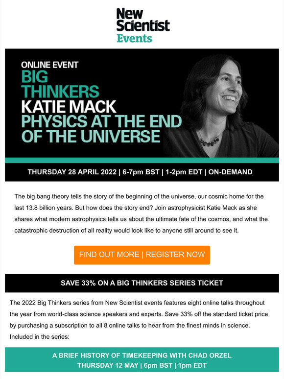 New Scientist: Physics at the end of the universe with Katie Mack ...