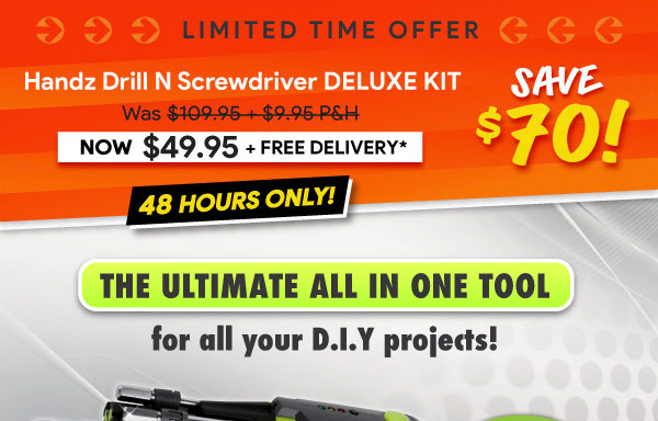 Global Shop Handz Drill N Screwdriver Deluxe Kit ONLY 49.95 Milled