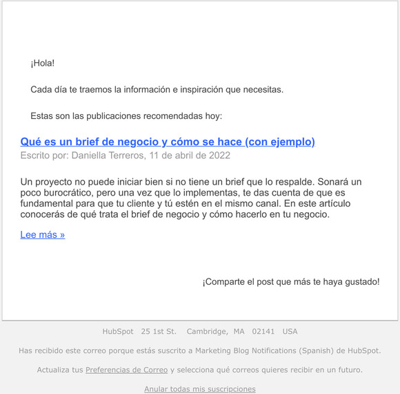 HubSpot: Qu es un brief de negocio y cmo se hace (con ejemplo) | Milled